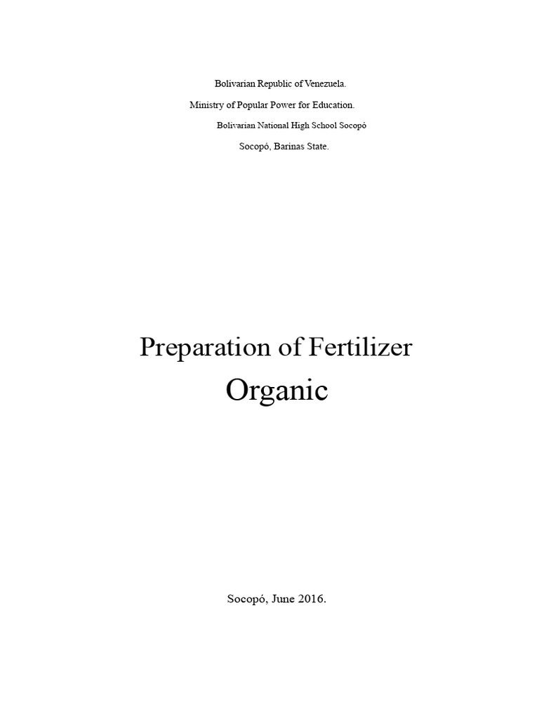 Organic Fertilizer Project | PDF | Soil | Compost
