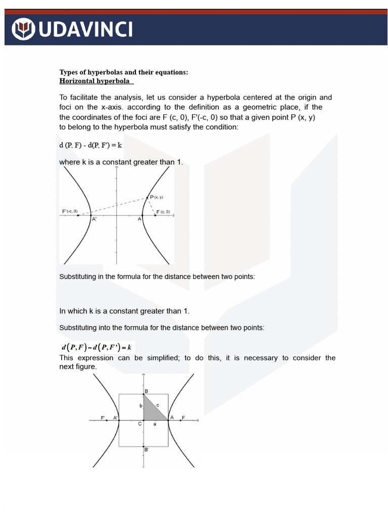 Types of Hyperbolas Explained | PDF | Asymptote | Cartesian Coordinate ...