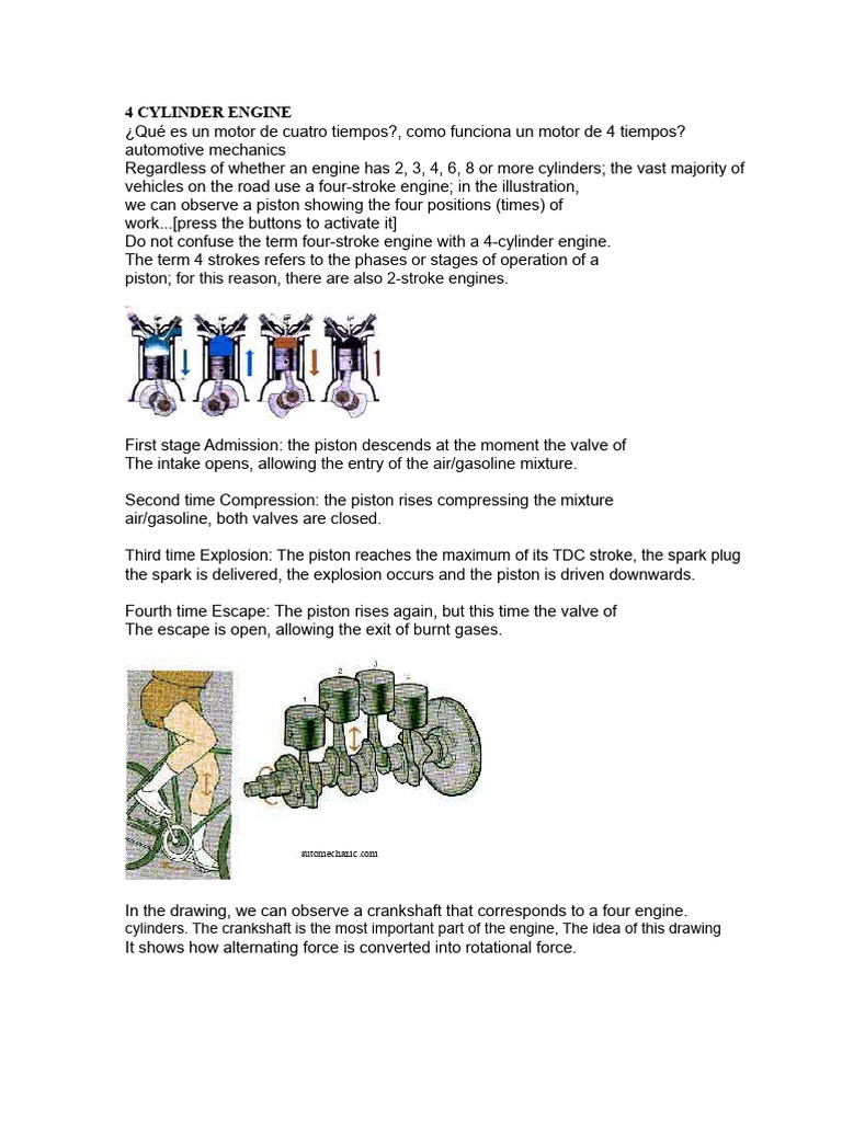 Understanding Four-Cylinder Engines | PDF | Internal Combustion Engine ...