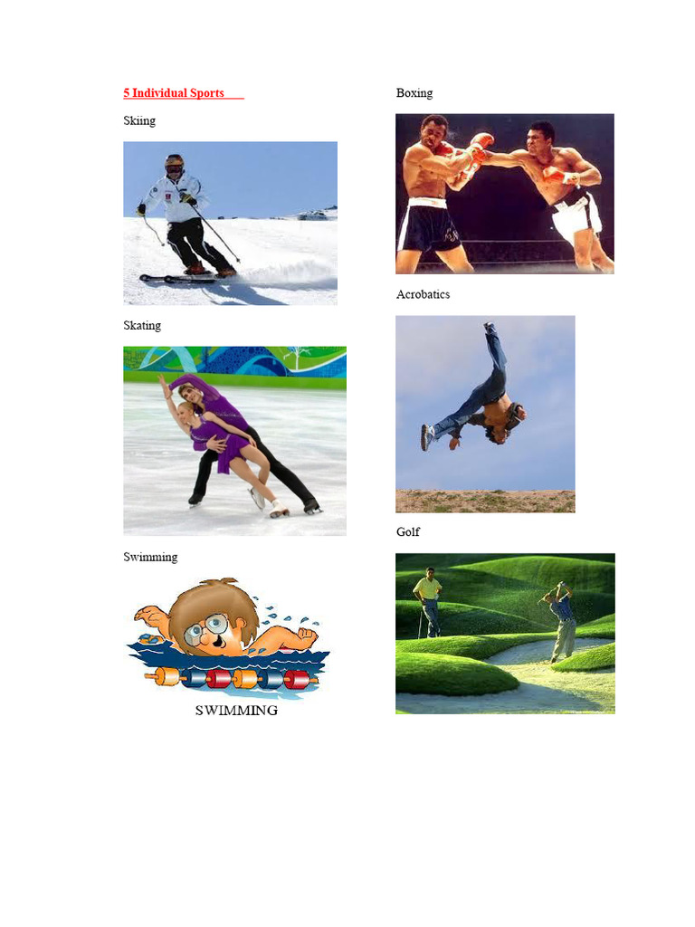 5 Individual, Team and International Sports | PDF | Sports