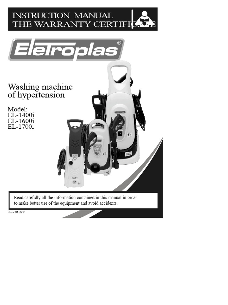 High Pressure Washers El 1400i | PDF | Washing Machine | Electrical ...