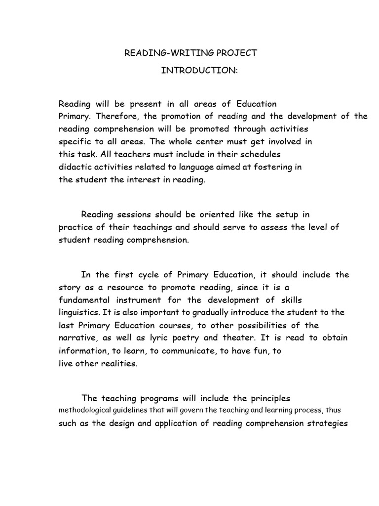 Reading Project | PDF | Reading Comprehension | Methodology