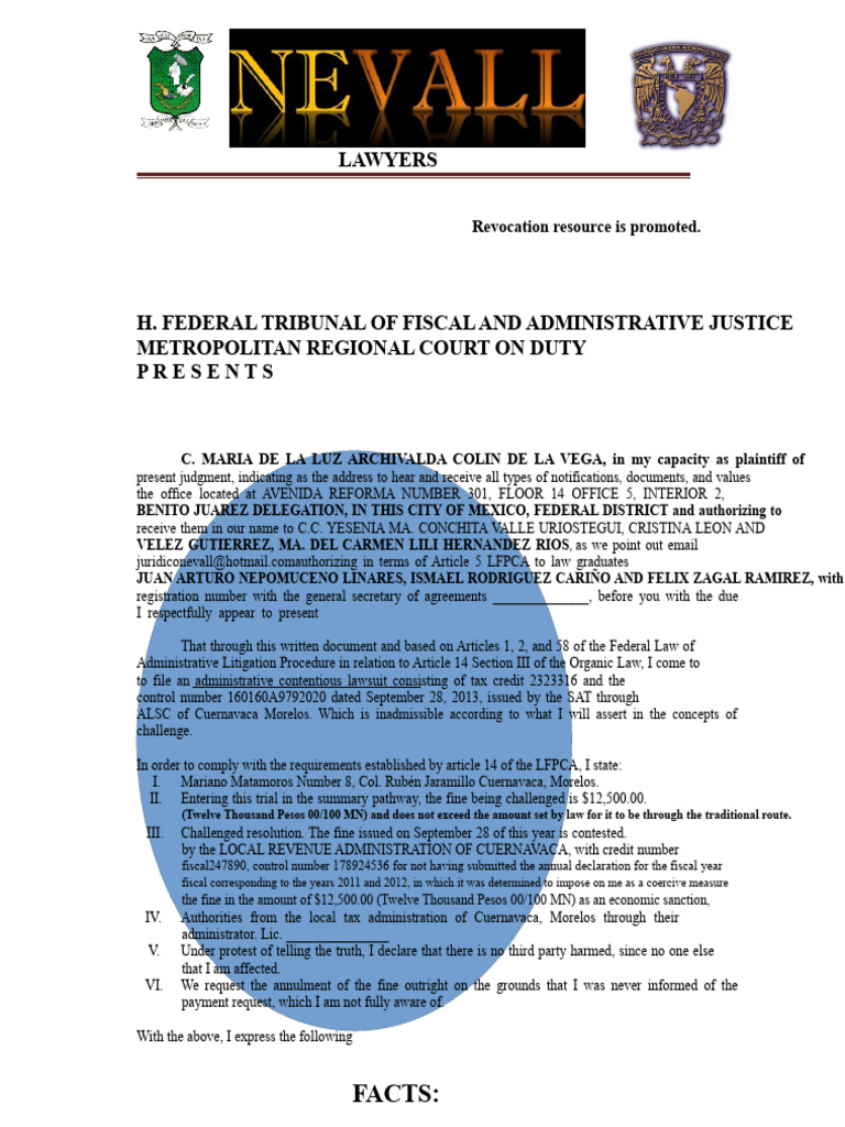 Format For Recourse of Revocation | PDF | Taxes | Lawsuit