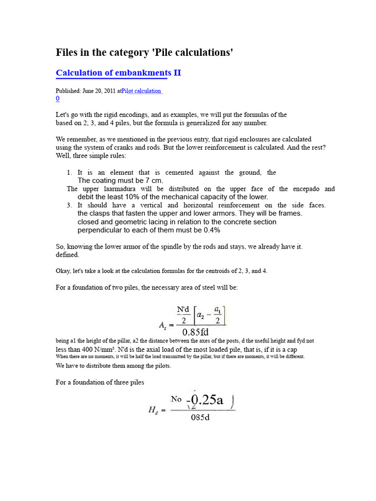 Calculation of Pile Caps and Piles in Groups | PDF | Concrete ...