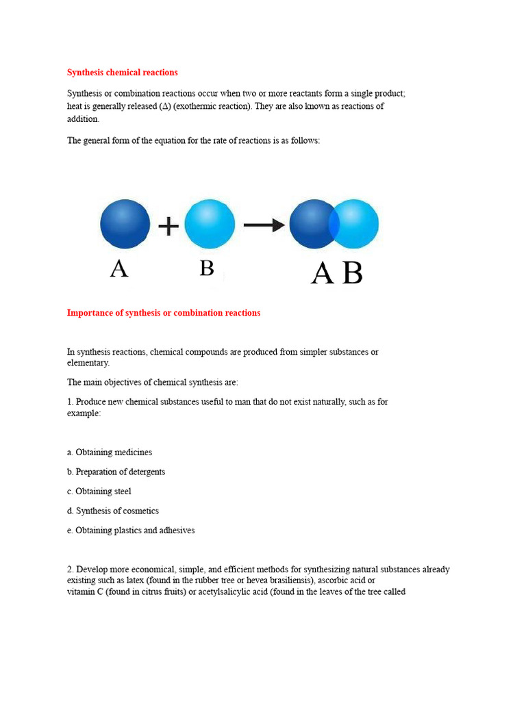 Understanding Synthesis Chemical Reactions | PDF