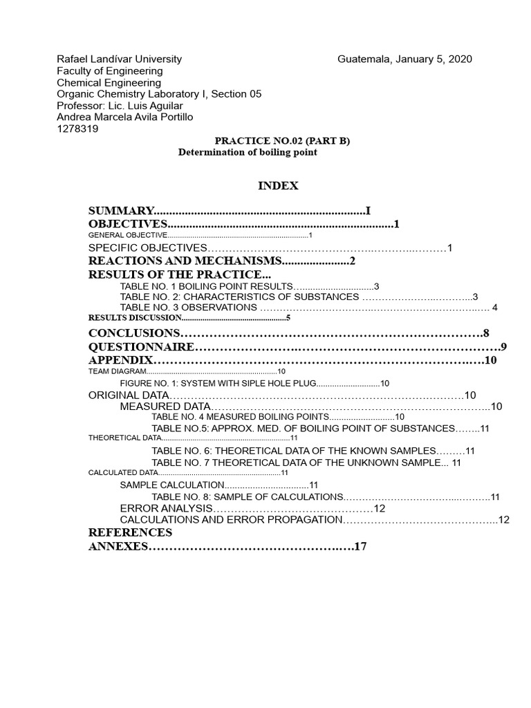 Determination of The Boiling Point | PDF | Temperature | Chemical Bond