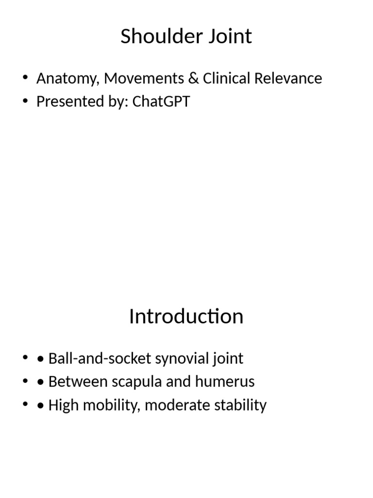 Shoulder Joint Presentation | PDF