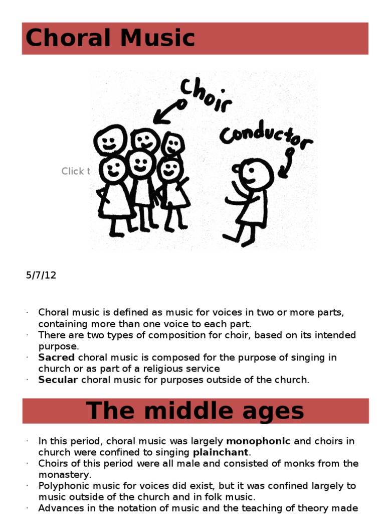Overview of Choral Music History | PDF | Choir | Musicology