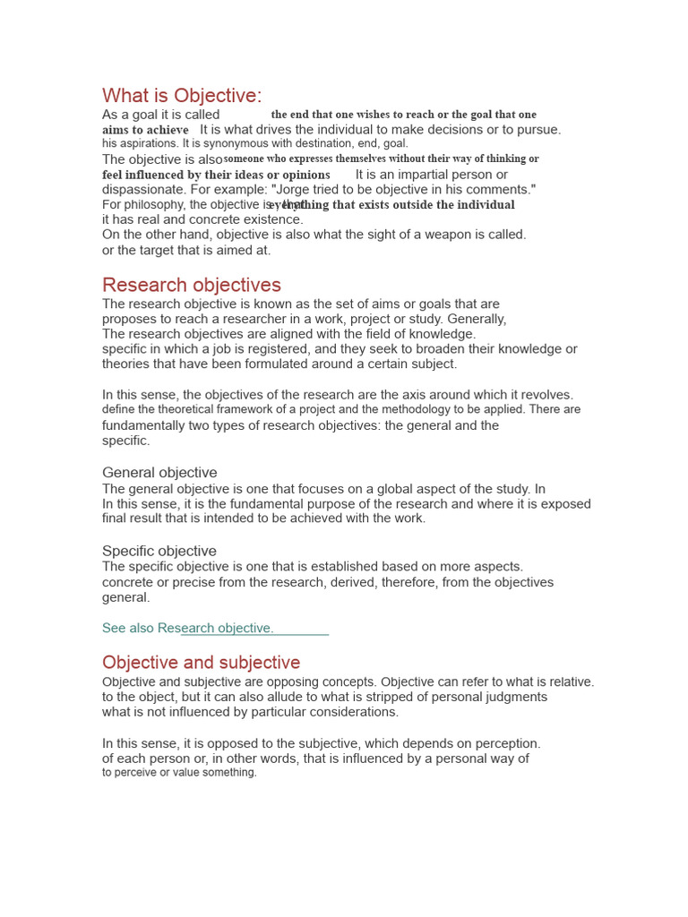 What Is Objective? | PDF