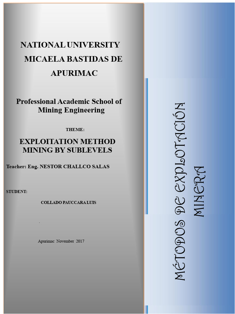 Sublevel Stoping Method (1) Collado | PDF | Mining | Porosity