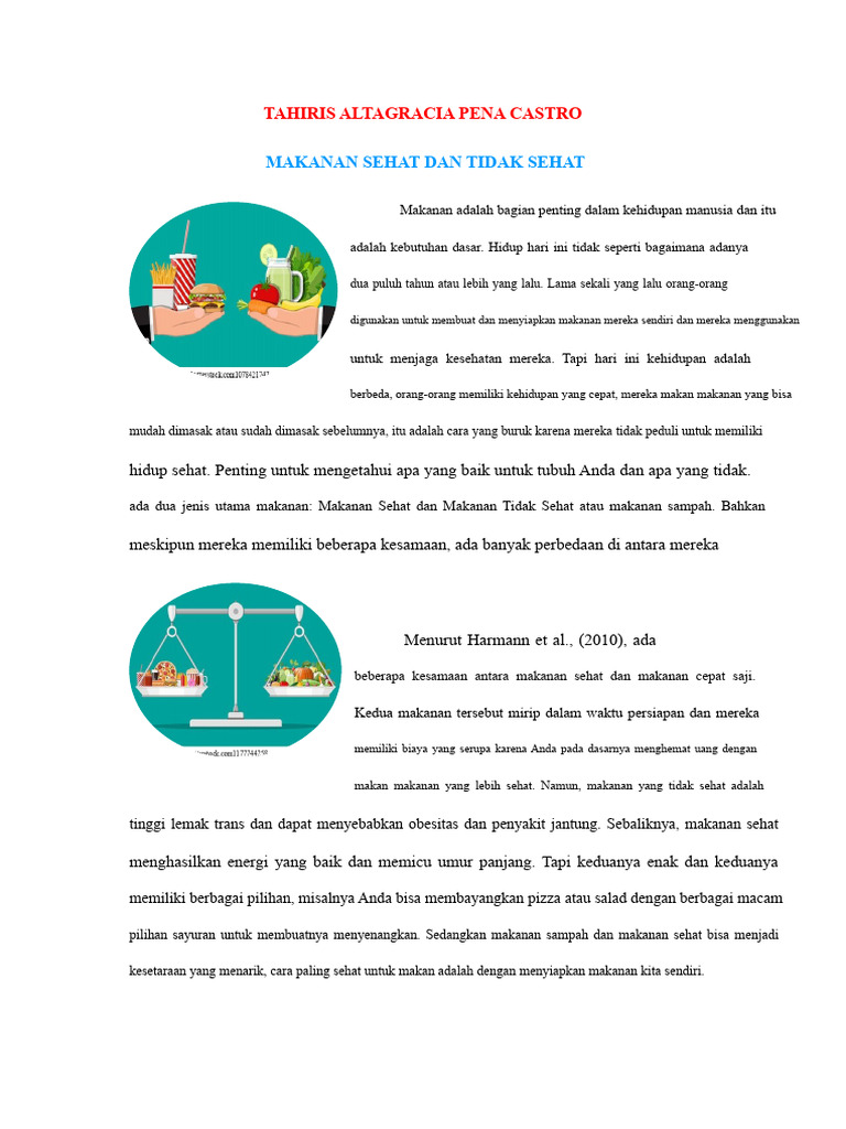 Makanan Sehat Dan Tidak Sehat | PDF