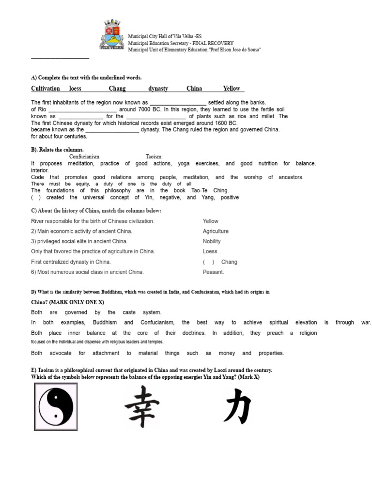 Final Evaluation History 6th Year CHINA AND GREECE | PDF | Greek ...