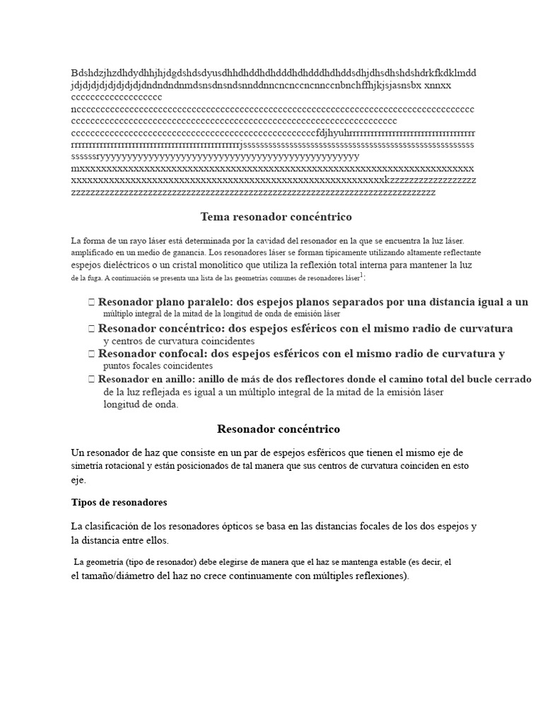 Tipos de Resonadores Láser y Estabilidad | PDF | Láser | Espejo