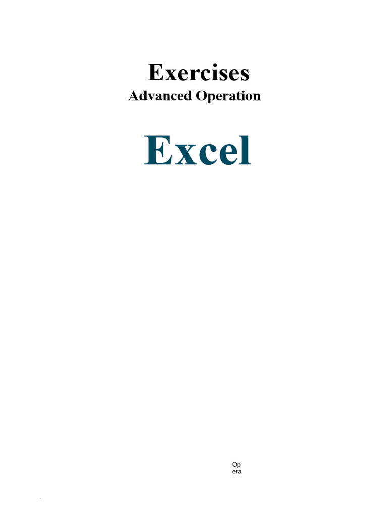 Advanced Excel Exercises | PDF | Microsoft Excel | Computing