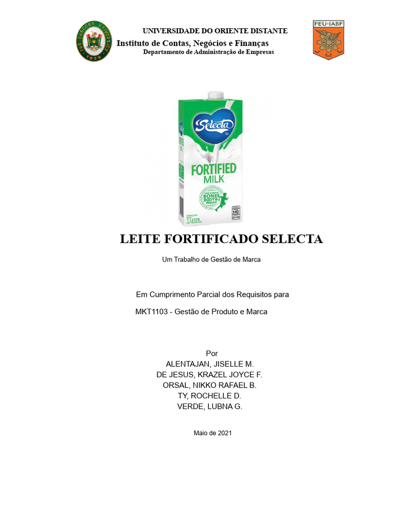 Leite Fortificado Selecta | PDF | Publicidade | Marketing