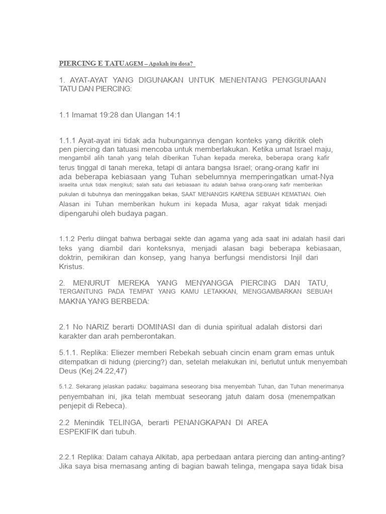 Piercing Dan Tatu | PDF