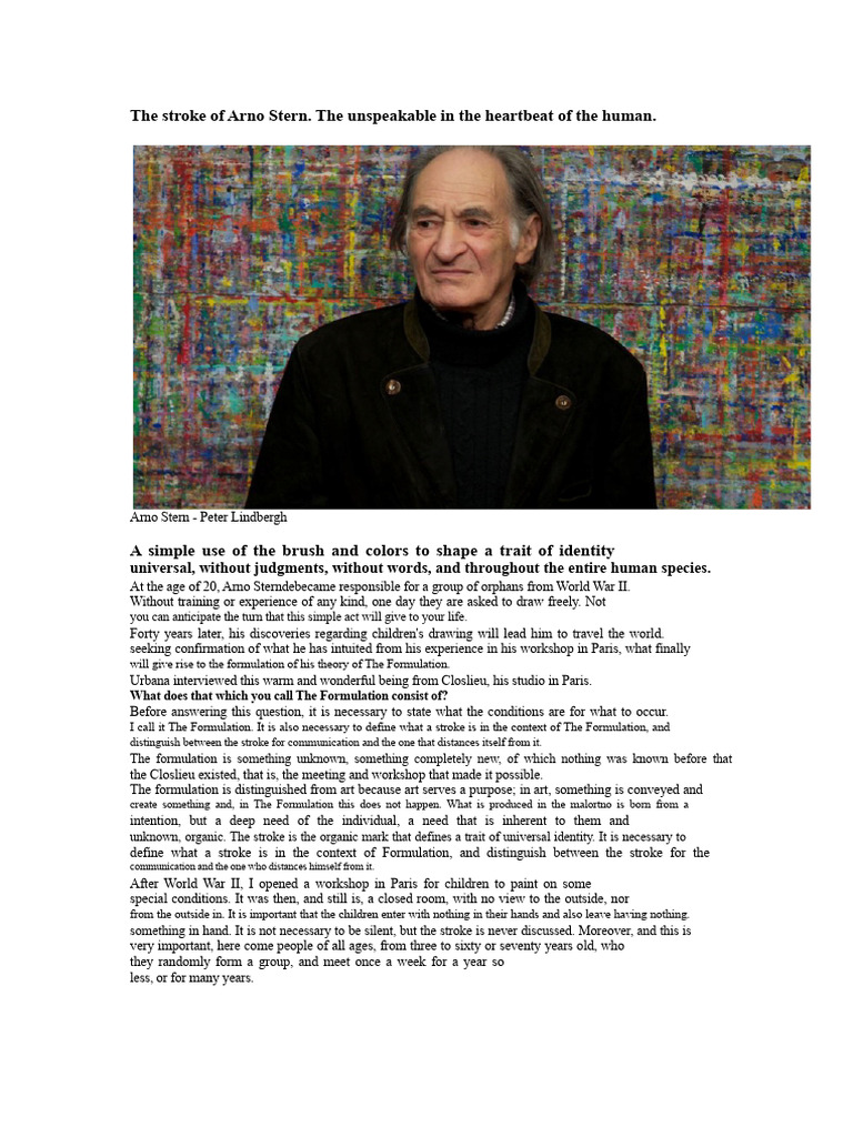 Arno Stern's Universal Art Theory | PDF | Experience | Imagination