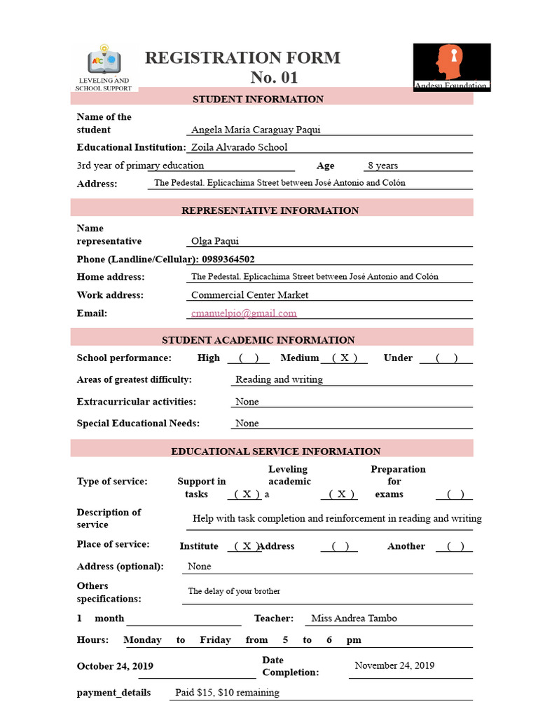 Enrollment Form For Academic Leveling and Reinforcement | PDF | Learning Methods | Education Theory