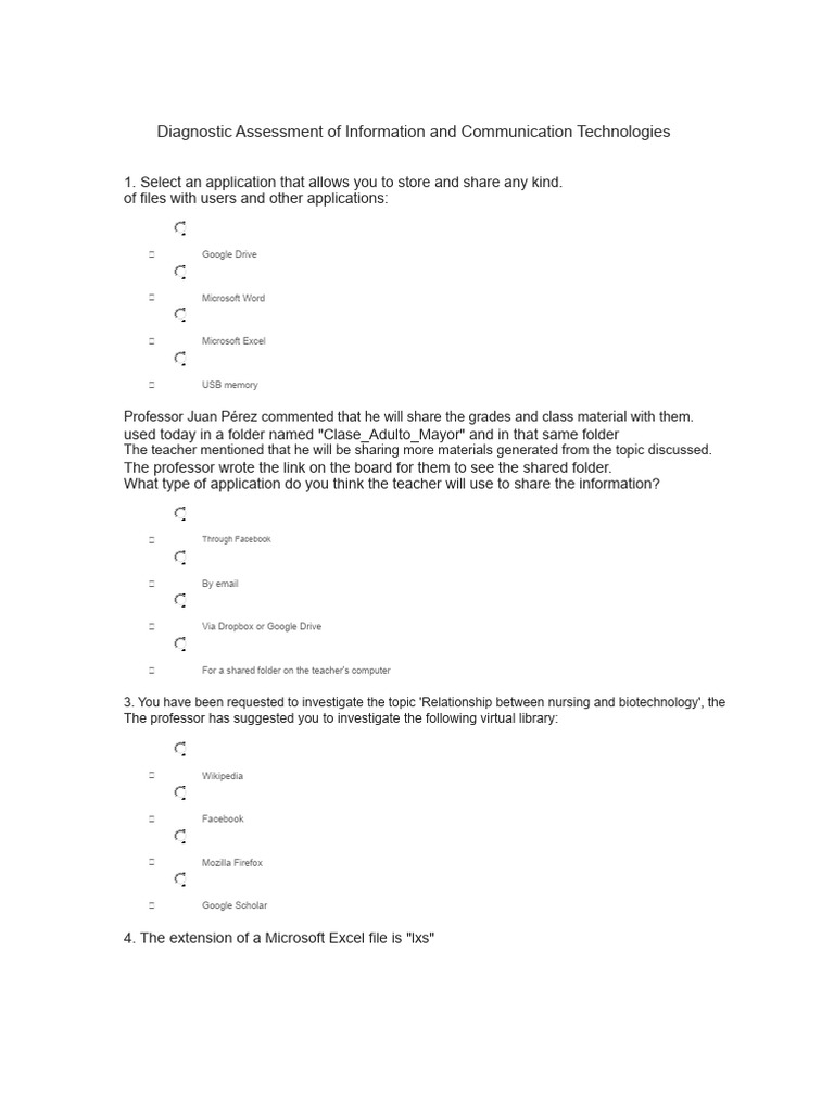 Diagnostic Evaluation of Information and Communication Technologies ...