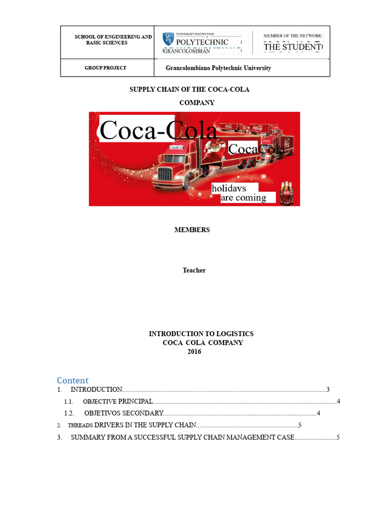 Coca-Cola Supply Chain Analysis Report | PDF | Coca Cola | The Coca ...