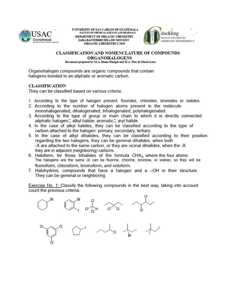 Alkyl and Aryl Halide Nomenclature 2020 | PDF | Chemical Compounds ...