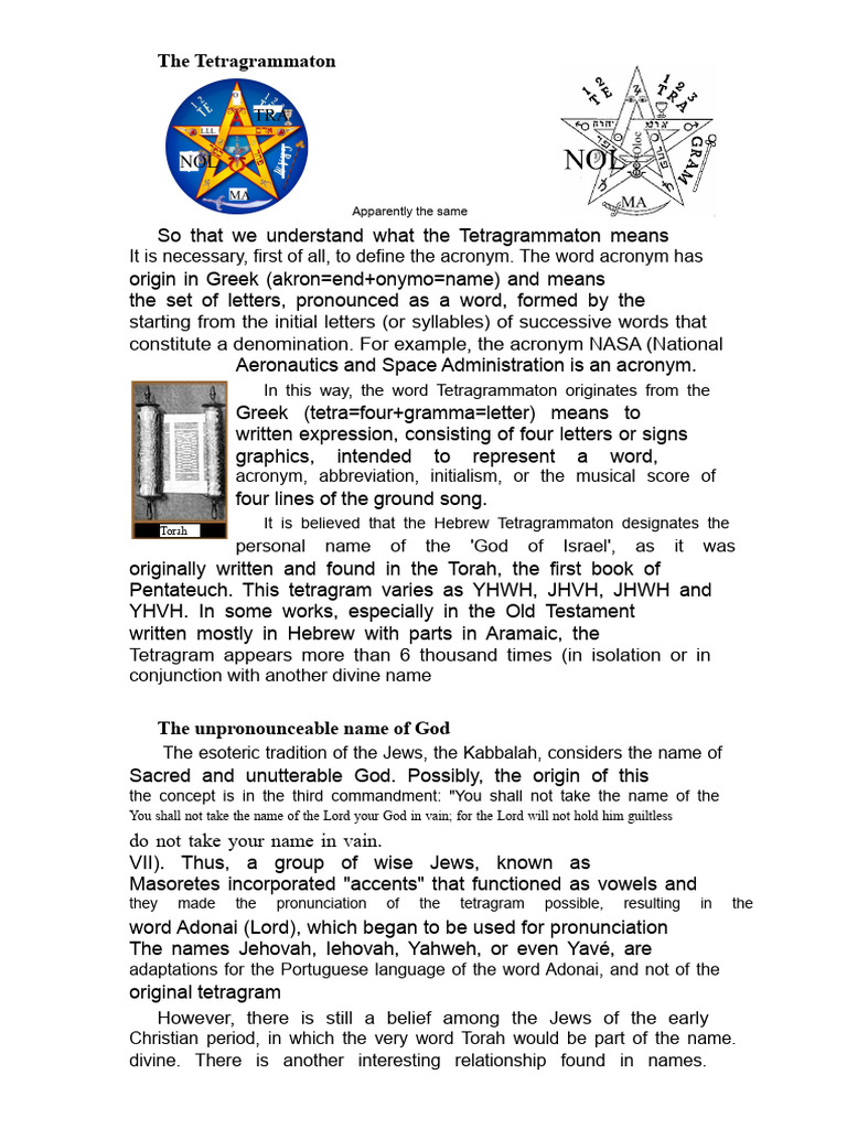 Understanding the Tetragrammaton | PDF | Tetragrammaton | Planets In ...
