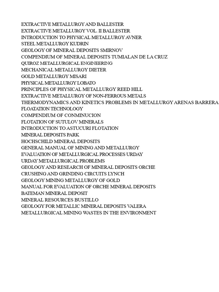 List of Metallurgy Books | PDF