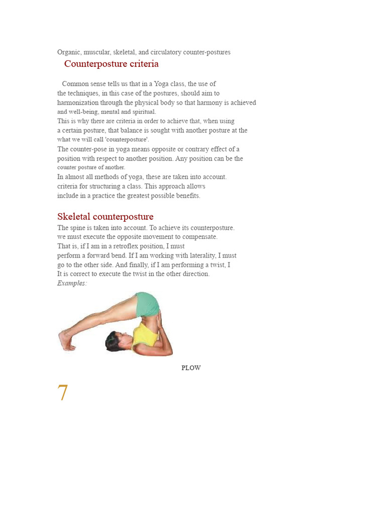 Counterposes Yoga | PDF | Circulatory System | Muscle