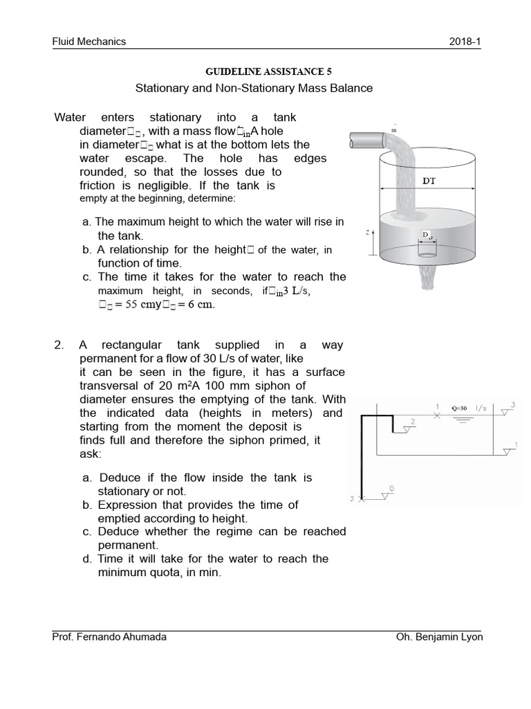 MDF - Tutorial 5 2018-1 Guidelines | PDF | Fluid Dynamics | Physical ...