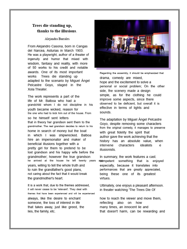 "The Trees Die Standing: A Theatrical Review" | PDF