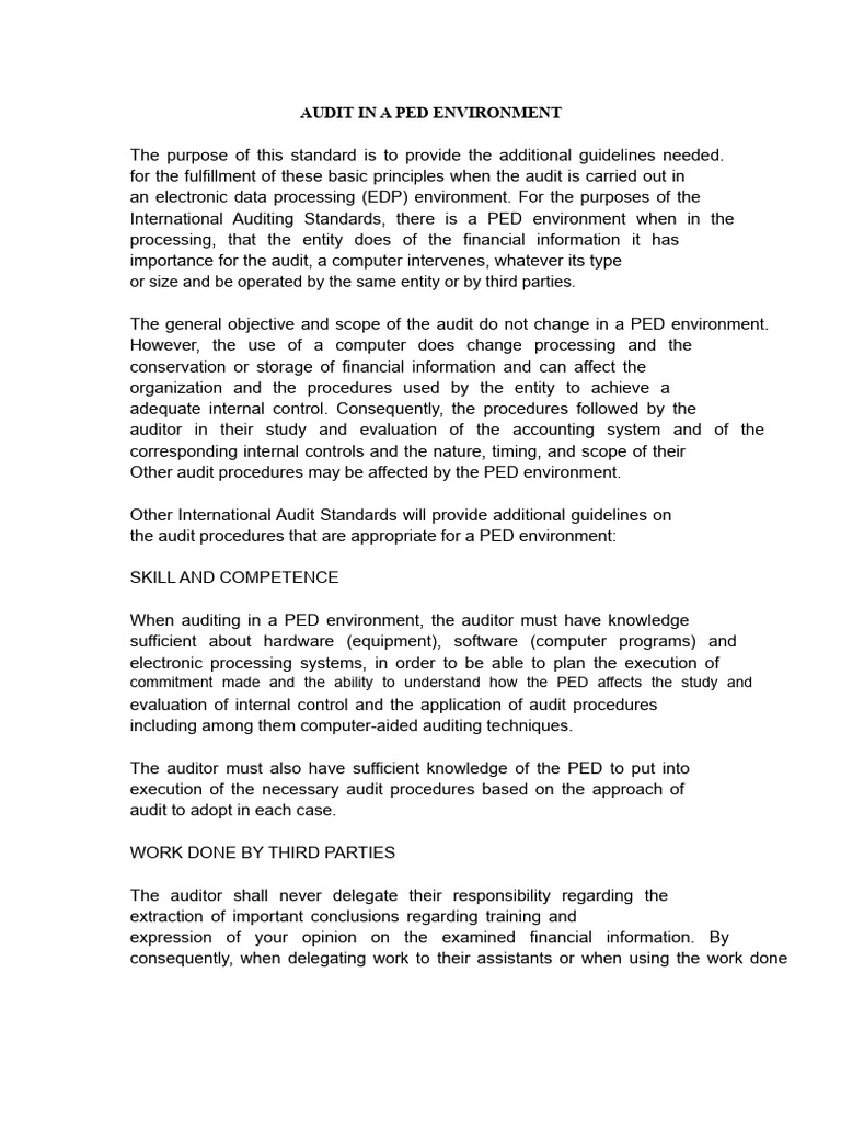 Audit in A PED Environment | PDF | Audit | Internal Control