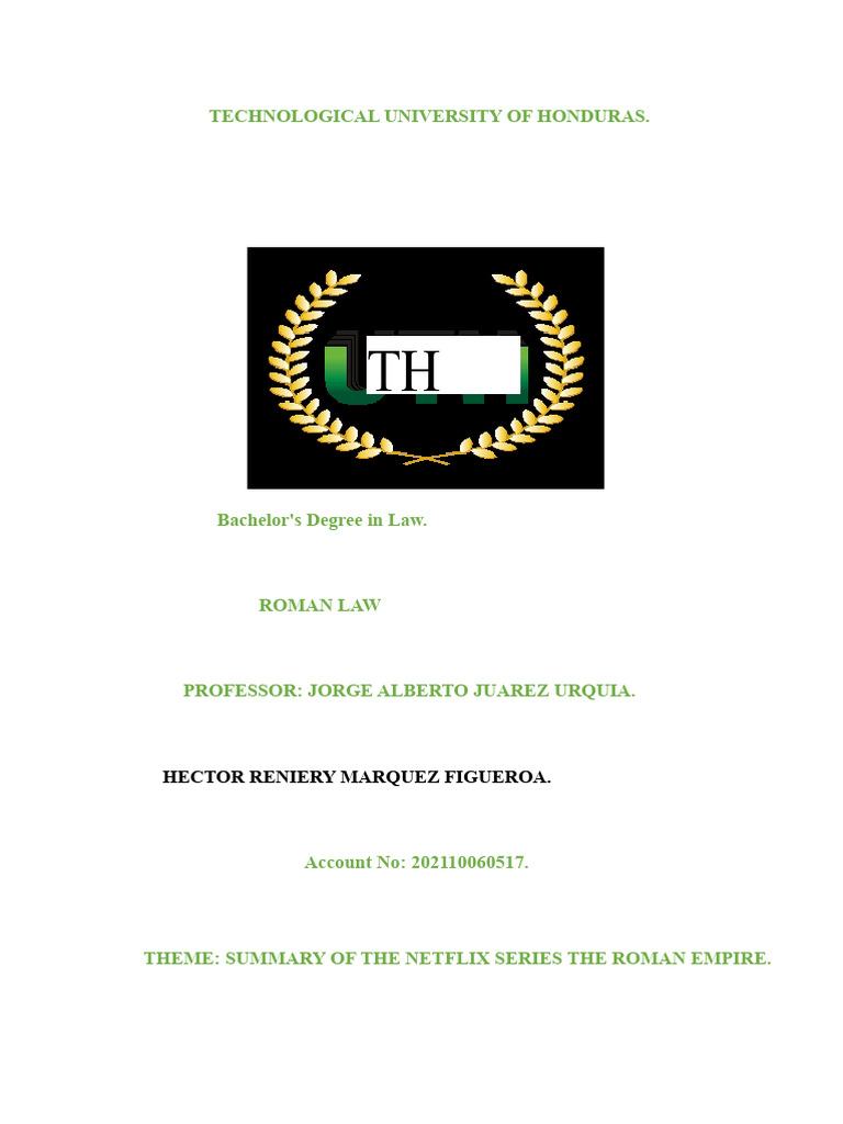 Summary of The Netflix Series The Roman Empire. Hector Marquez | PDF ...