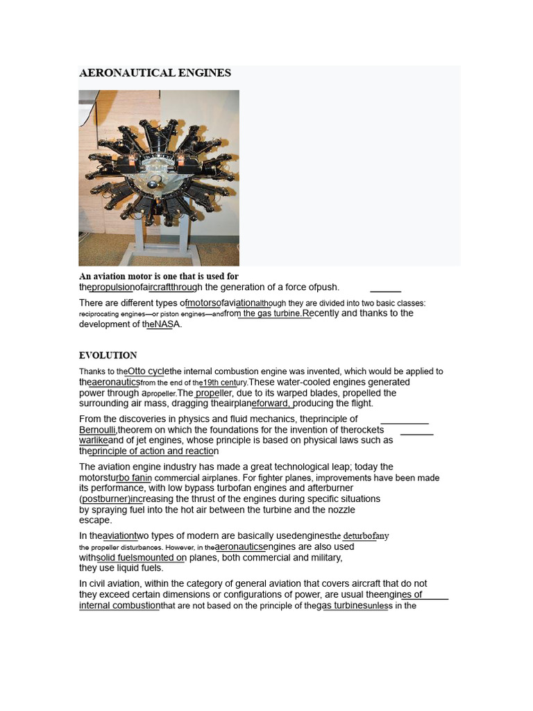 Aeronautical Engines | PDF | Engines | Airplane