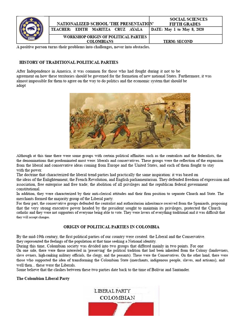 Workshop On The Origin of Colombian Political Parties. 2020 | PDF ...