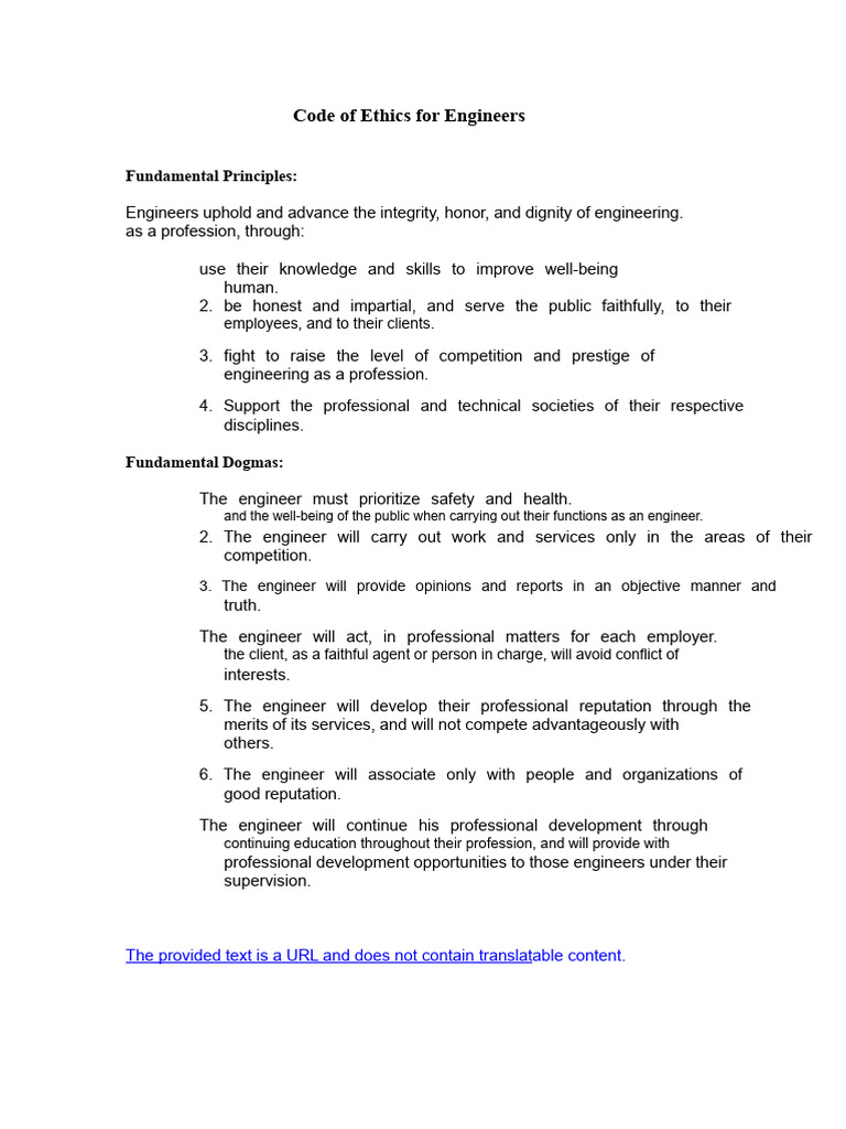 Code of Ethics For Engineers | PDF | Morality | Engineer