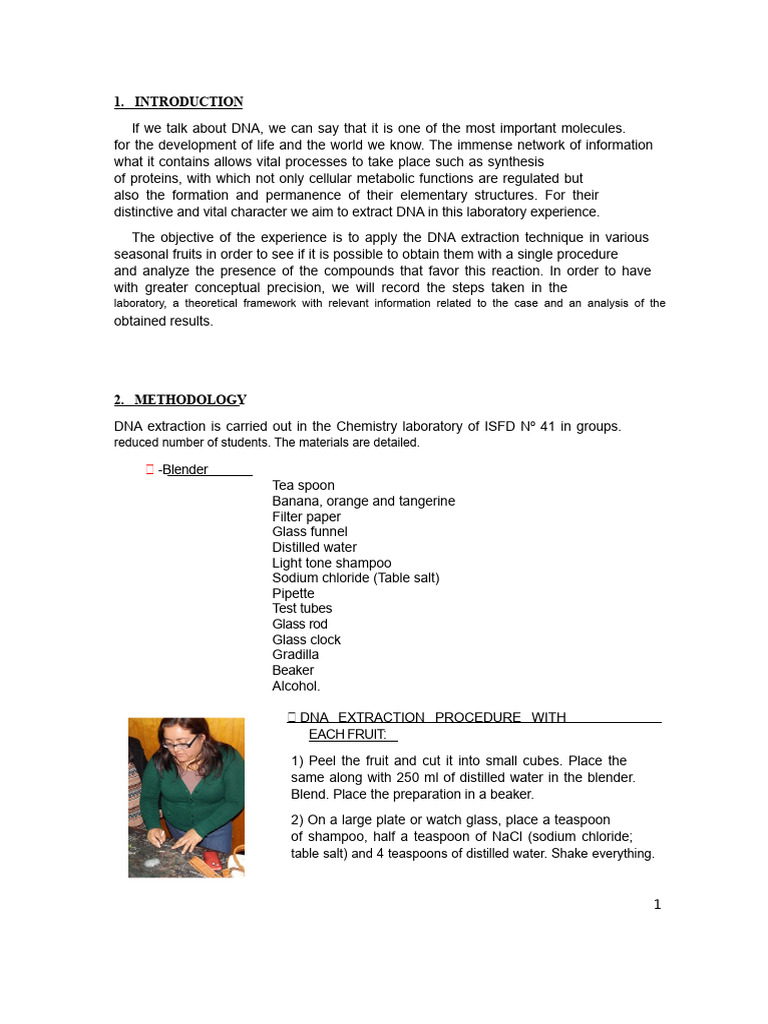 DNA Extraction from Seasonal Fruits | PDF | Dna | Nucleotides