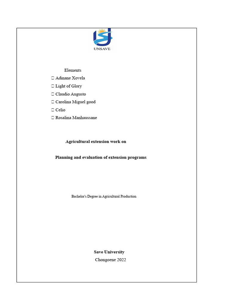 Planning Agricultural Extension Programs | PDF | Agriculture | Methodology