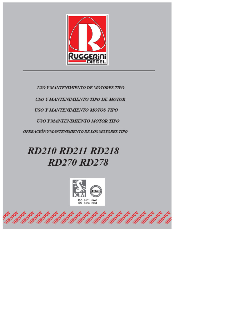 Ruggerini RD 210 270 | PDF | Inyección de combustible | Motores