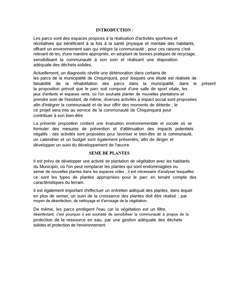 INTRODUCTION Parc | PDF | Parcs | Environnement naturel