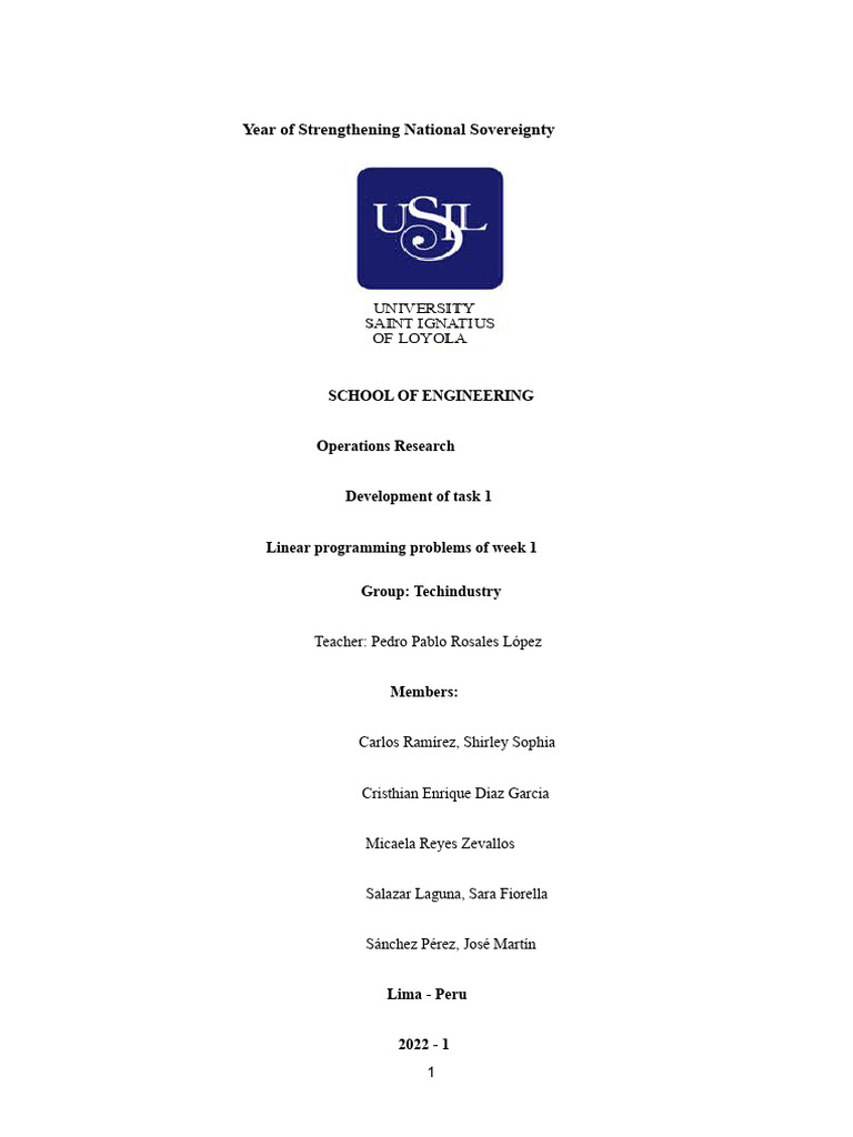 G - TECHINDUSTRY - SEM 1-Task 1-1 | PDF | Linear Programming | Loss Function