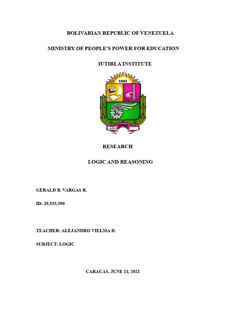Logic and Reasoning (Written Work) | PDF | Logic | Deductive Reasoning