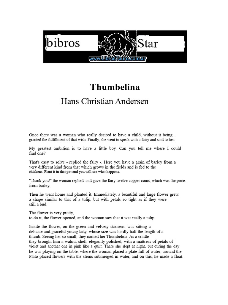 Thumbelina: A Fairy Tale Adventure | PDF | Frog