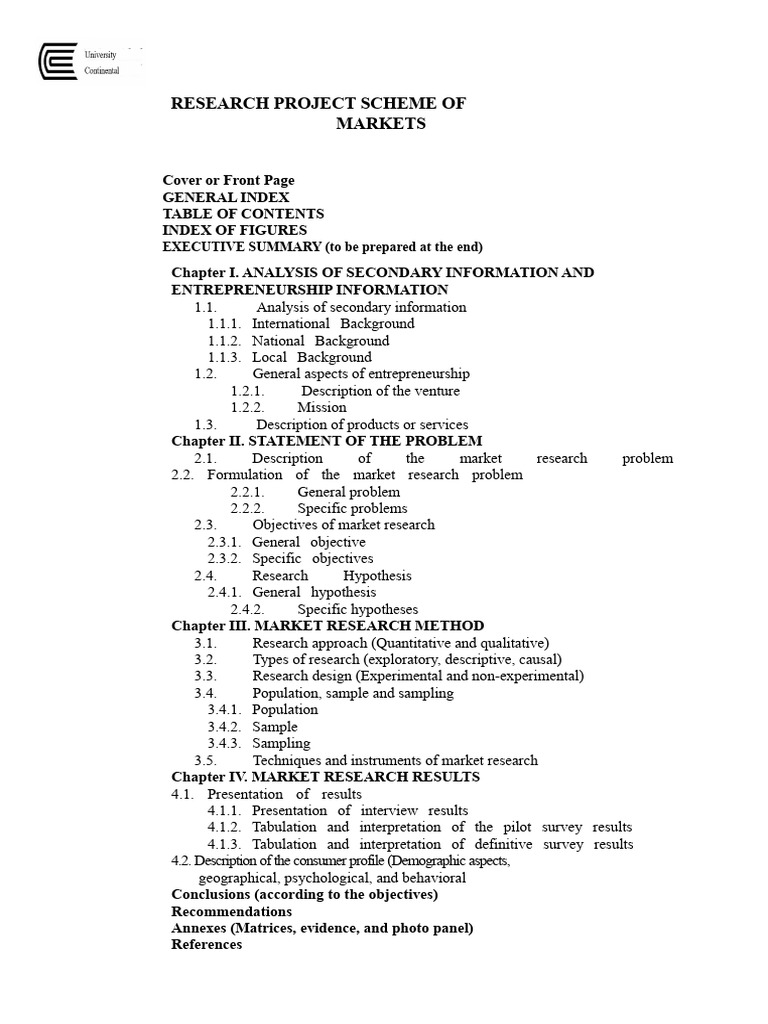 Market Research Project Scheme | PDF