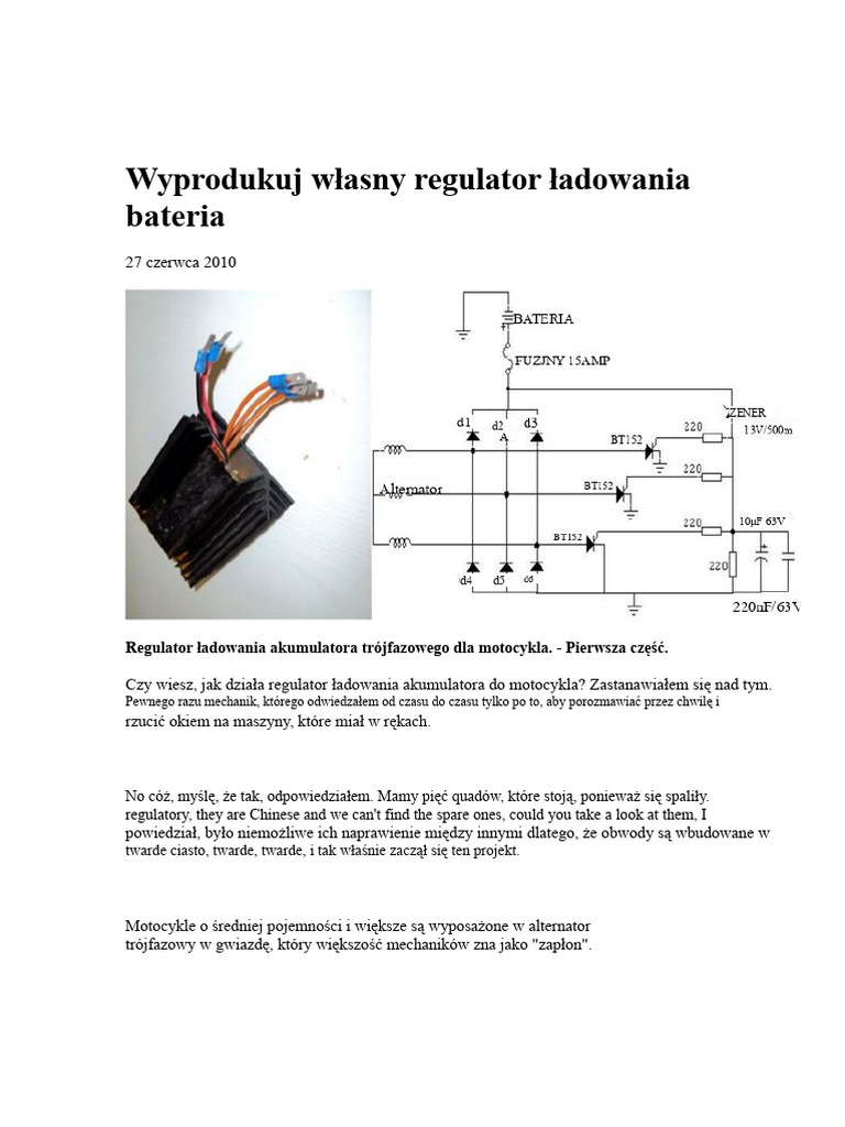 Zrób Własny Regulator Ładowania Akumulatora | PDF