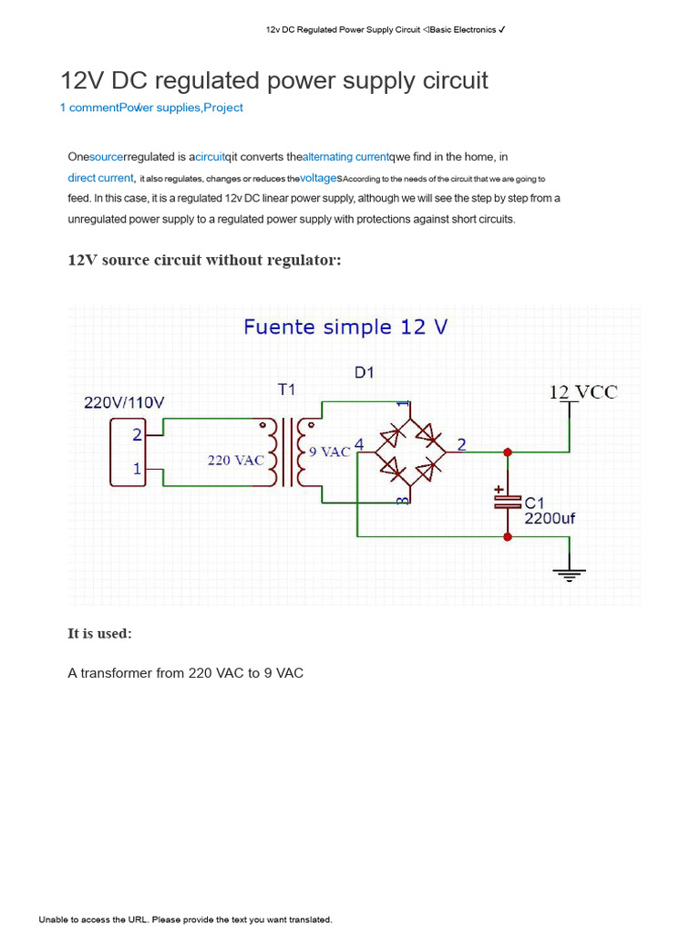 Regulated Power Supply 12v | PDF | Power Supply | Direct Current