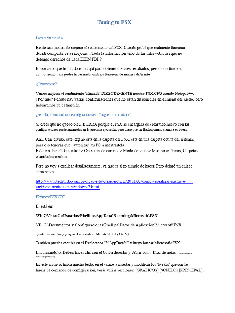 Tuneando Tu FSX | PDF | Ingeniería Informática | Arquitectura de ...