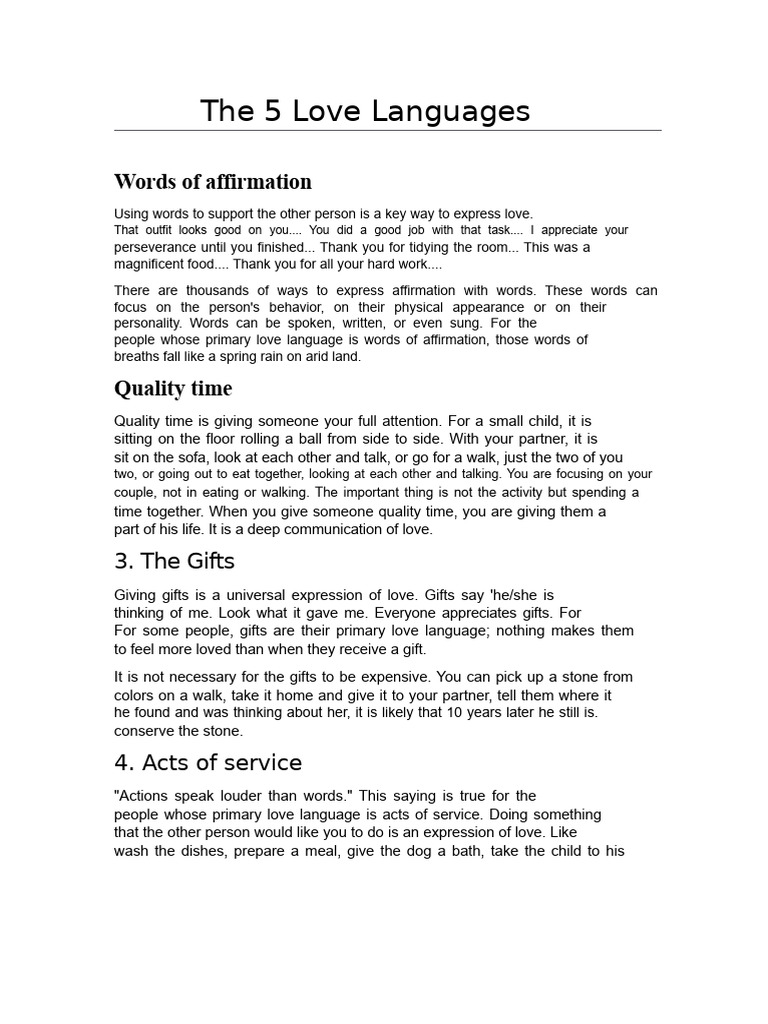 The 5 Love Languages | PDF