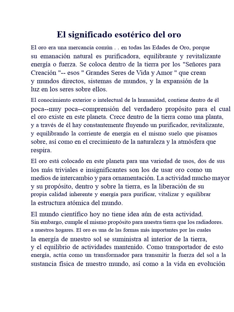 Significado Esotérico Del Oro | PDF | Oro | Dom