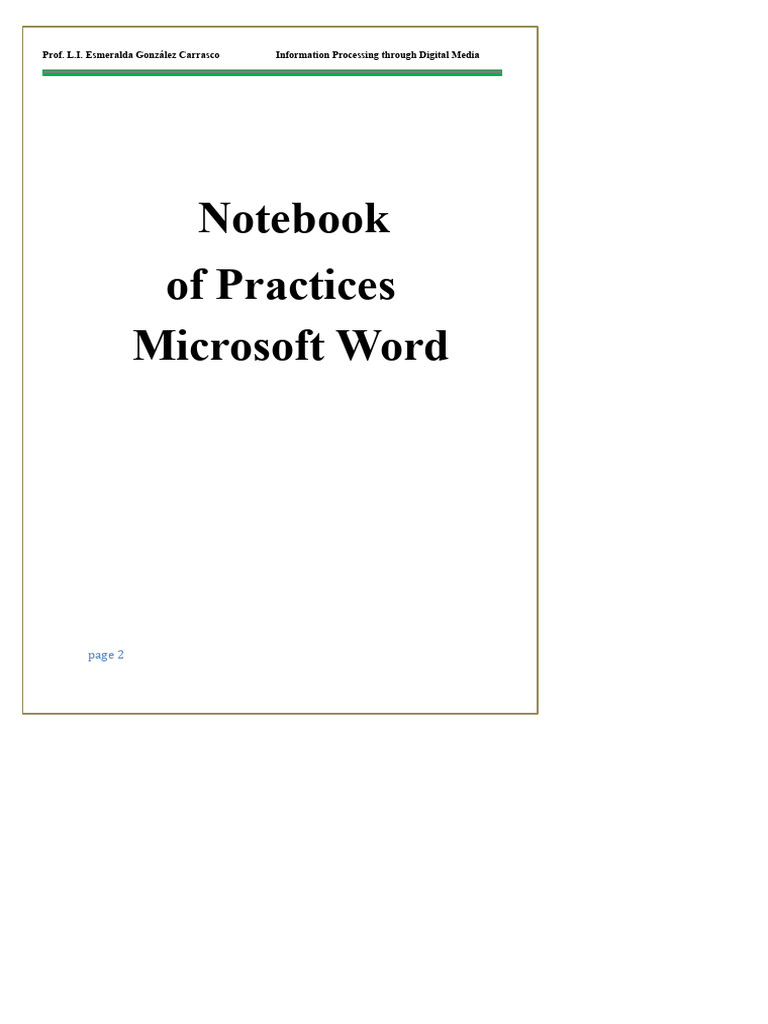Word Practice Notebook | PDF | Spreadsheet | Microsoft Word