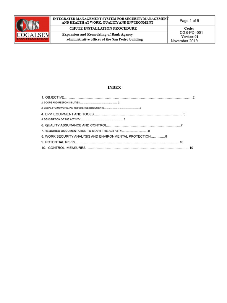 Chute Installation Procedure for San Pedro | PDF | Welding | Construction